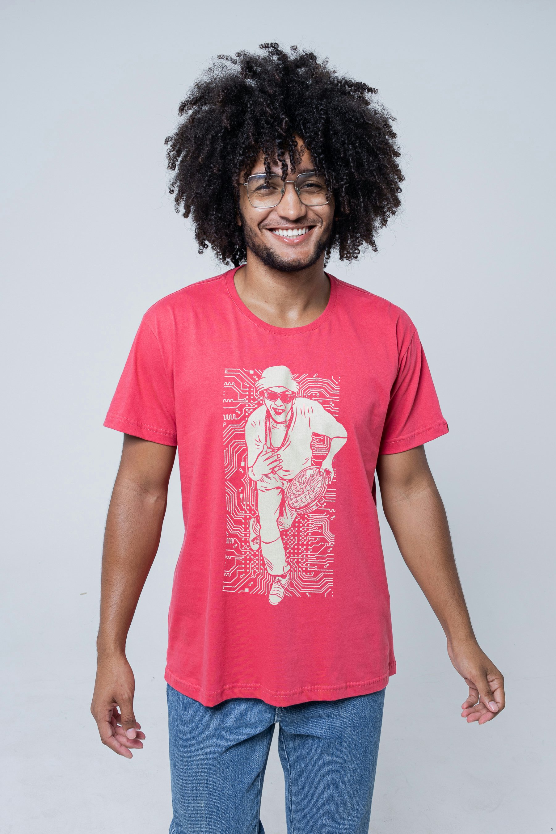 Camiseta Pandeiro Cibernético - Camiseta Chico Science - Chico Rei