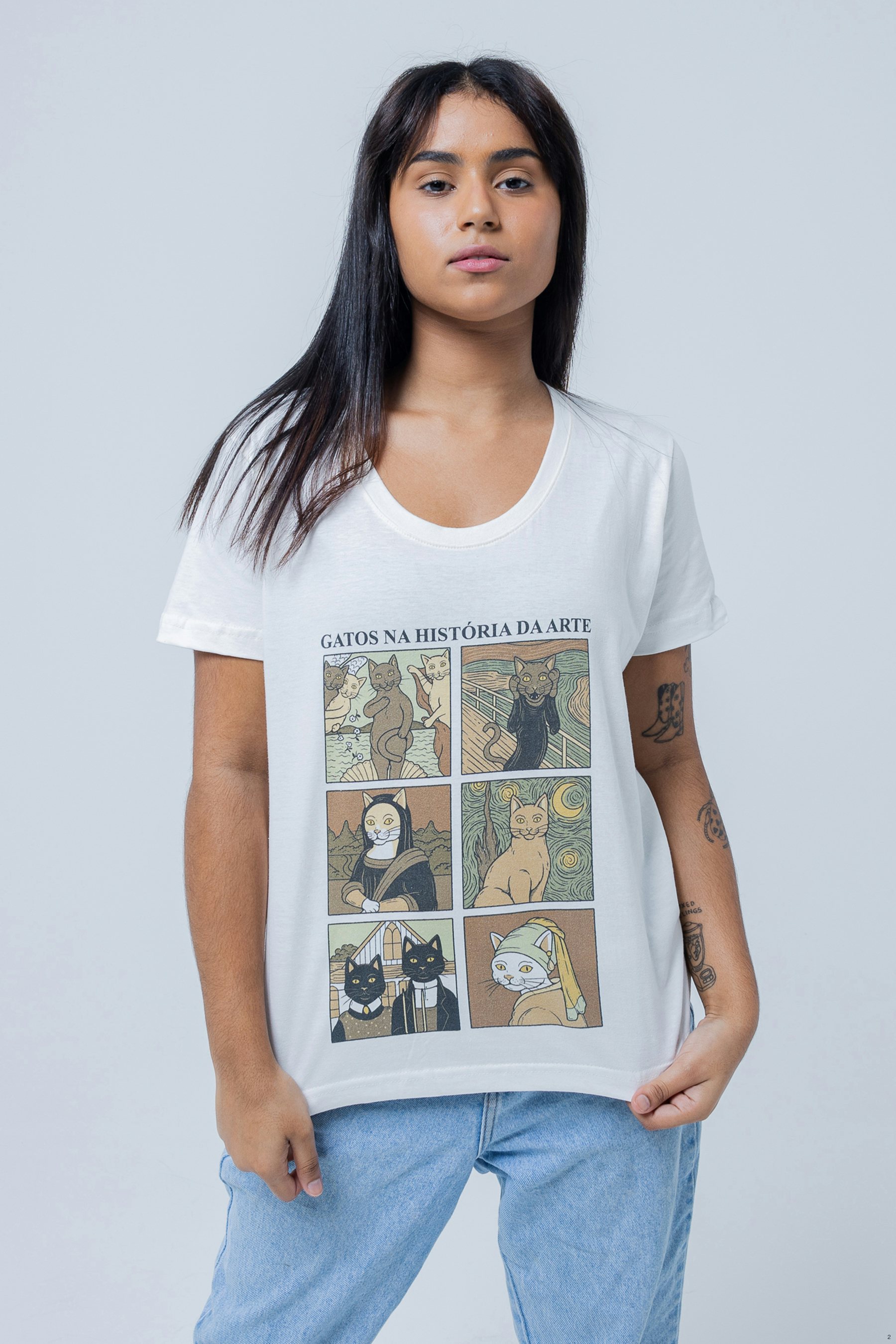 Camiseta Gatos na História da Arte - Camiseta Chico Rei - Chico Rei