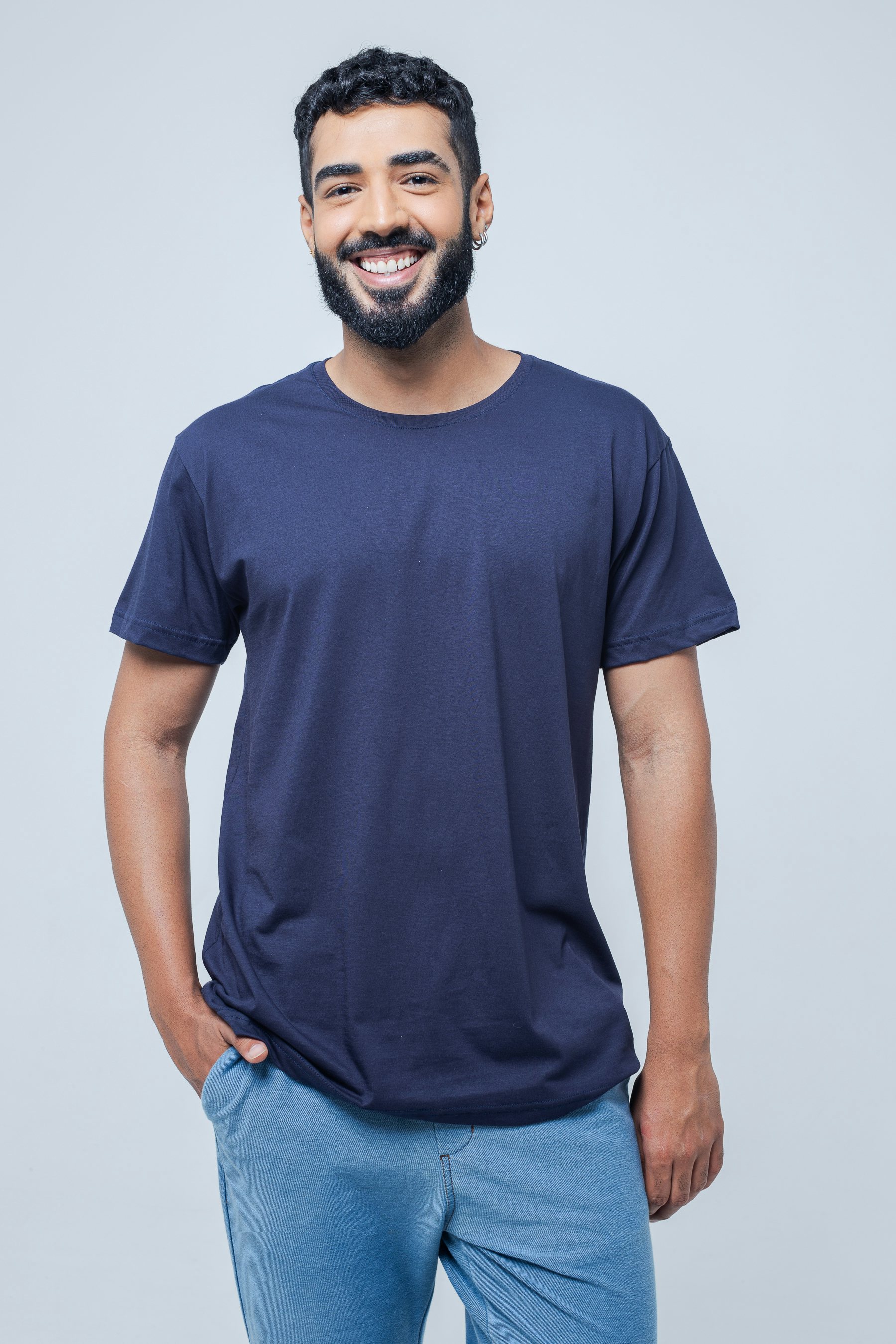 Camiseta Algodão Pima Básica Azul Marinho - Chico Rei