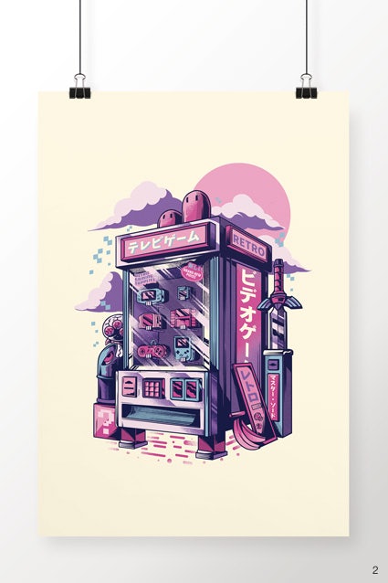 Poster Retro Vending Machine - Chico Rei